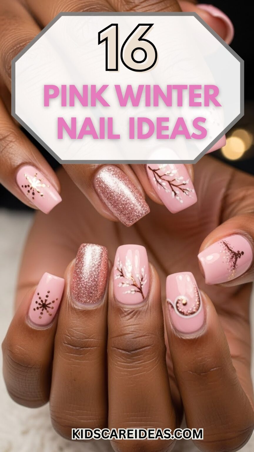16 Pink Winter Nail Ideas for Dark Skin Tones